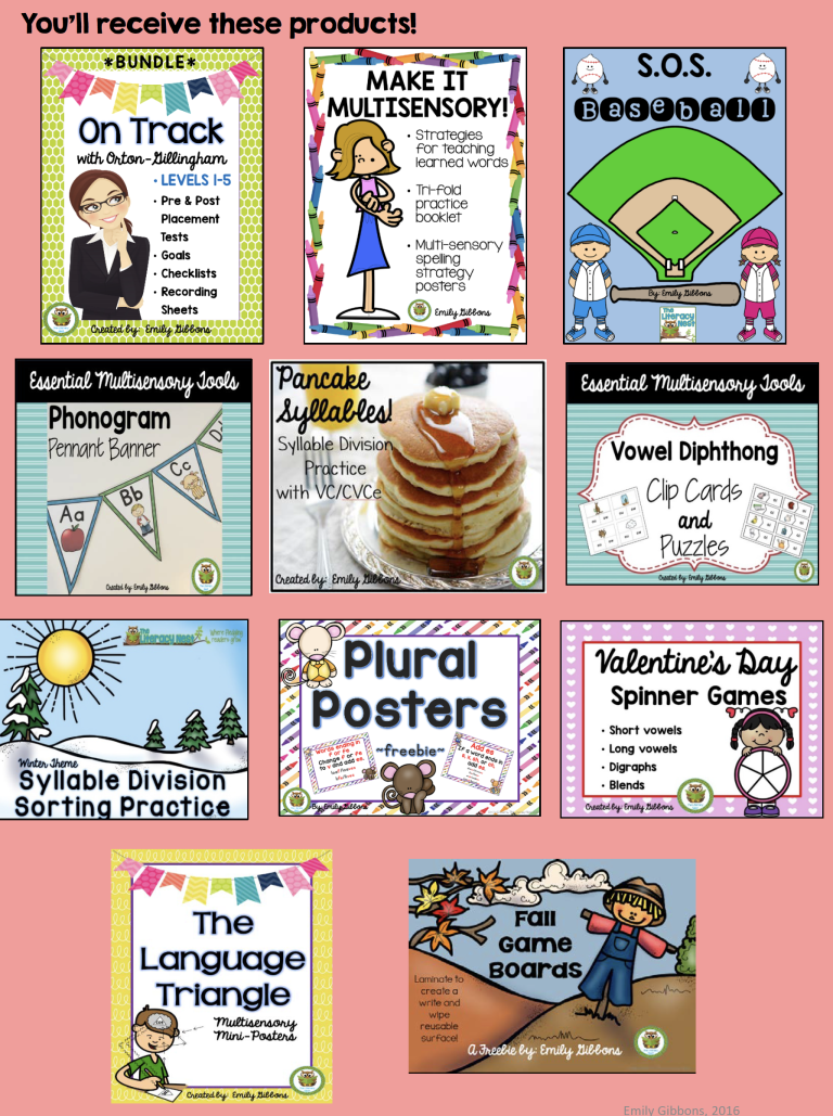 Orton-Gillingham Activities, Games and Worksheets Complete Bundle (part ...