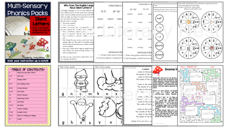 Silent Letters Activities and Worksheets for Orton-Gillingham Lessons ...