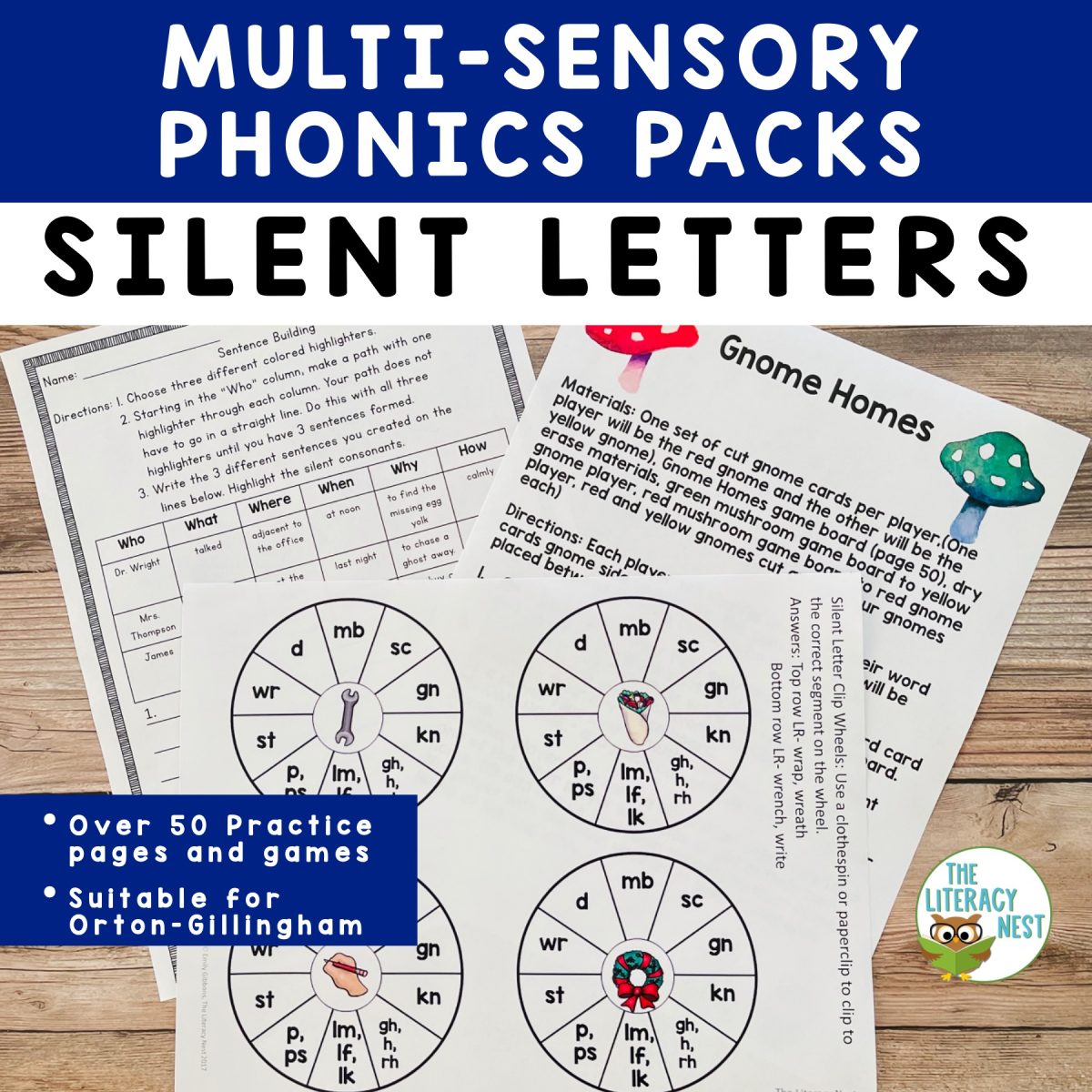 Silent Letters Activities and Worksheets for Orton-Gillingham Lessons ...