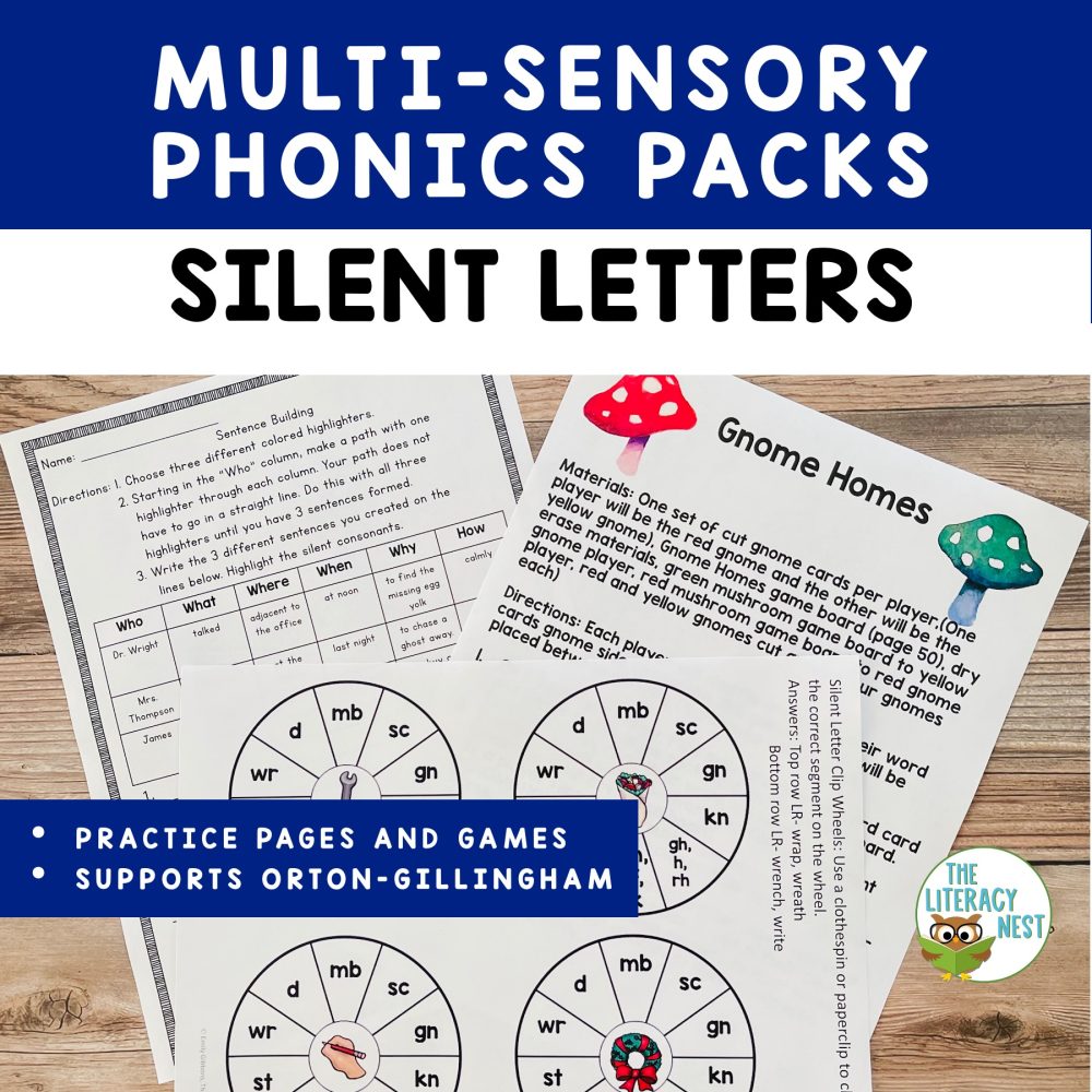 Silent Letters Activities and Worksheets for Orton-Gillingham Lessons ...