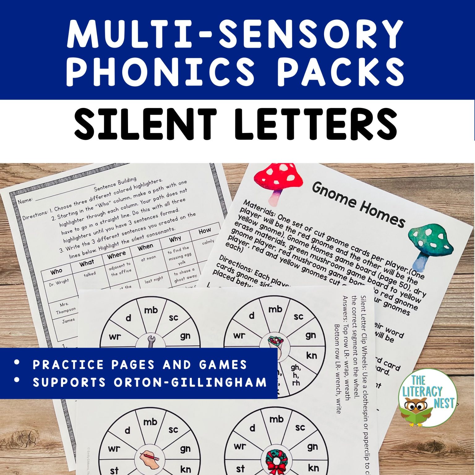 Silent Letters Activities and Worksheets for Orton-Gillingham Lessons ...