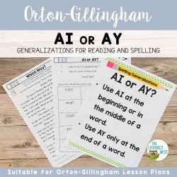 AI-AY Spelling Rules for Orton-Gillingham Lessons - The Literacy Nest