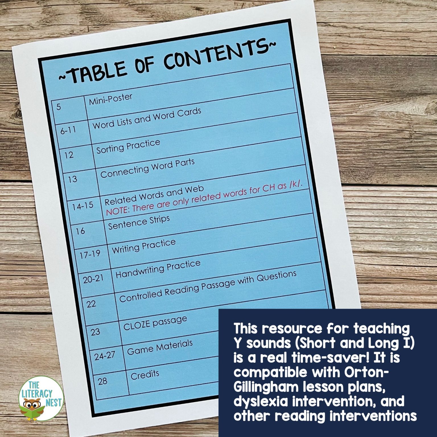 Advanced Orton-Gillingham Activities Y Sounds (short I and long I)