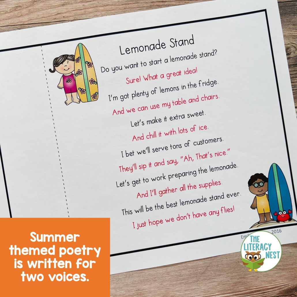 Summer Poems for Fluency Practice - The Literacy Nest