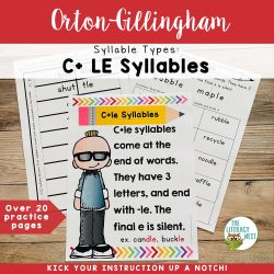 C+LE Syllable Type Orton-Gillingham Activities - The Literacy Nest
