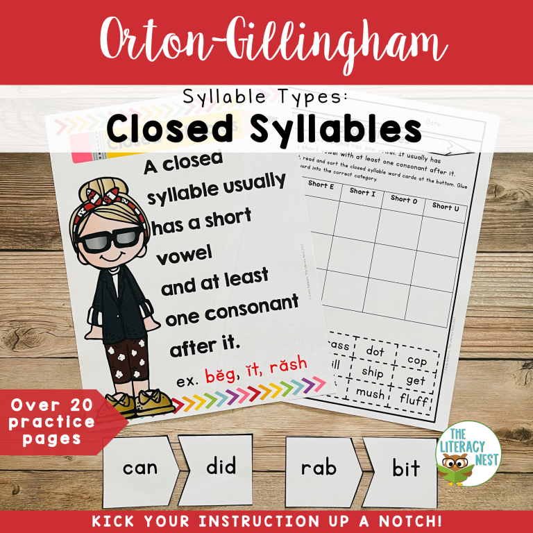 Closed Syllable Clip Cards - The Literacy Nest