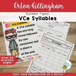 Syllable Types: VCe Orton-Gillingham Explicit Phonics - The Literacy Nest