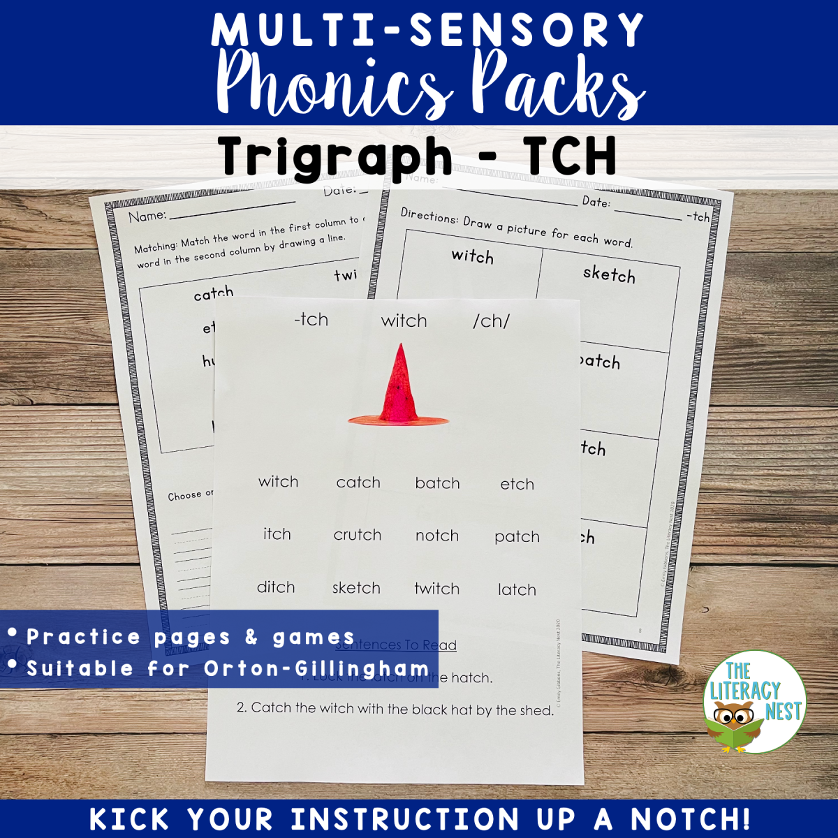 Trigraph: TCH | Orton-Gillingham Multisensory Phonics Activities ...