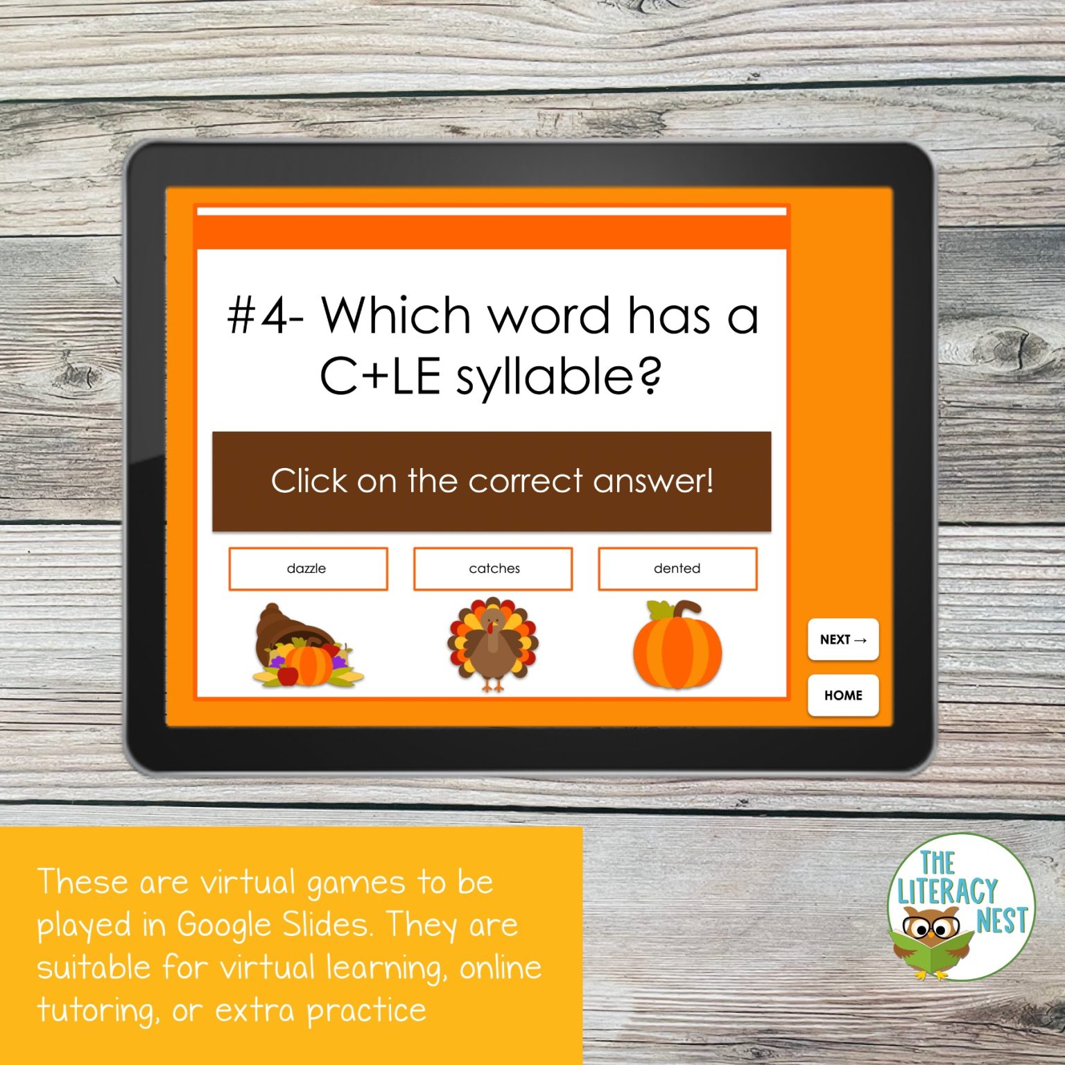 Thanksgiving Activities Syllable Activities for Virtual Learning - The ...