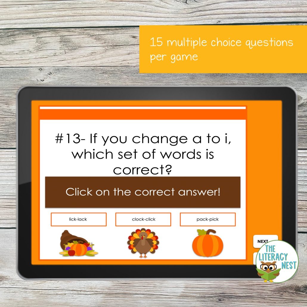 Thanksgiving Activities Closed Syllable Activities for Virtual Learning ...