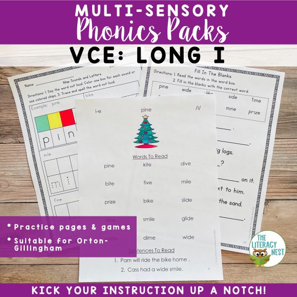 VCE: Long I | Orton-Gillingham Activity Multisensory Phonics Structured ...