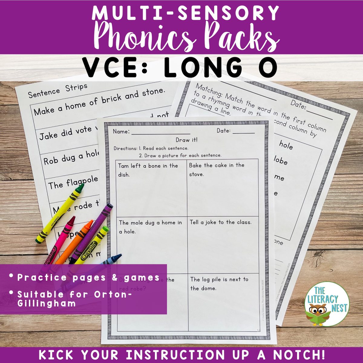 VCE: Long O | Orton-Gillingham Activity Multisensory Phonics Structured ...