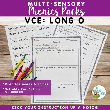 VCE: Long O | Orton-Gillingham Activity Multisensory Phonics Structured ...