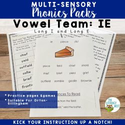IE Phonics Activities Multisensory Practice to Support Orton-Gillingham ...