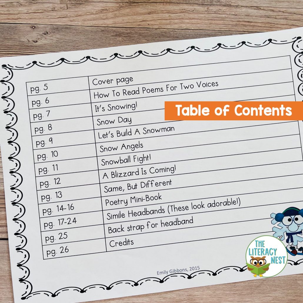 Winter Poems for Fluency Practice - The Literacy Nest