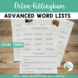 Decodable Word Lists & Sentences for ADVANCED Orton Gillingham Level 3 ...