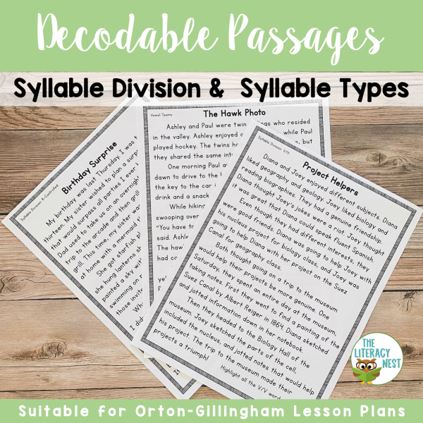 Syllable Types R-Controlled Vowels for Orton-Gillingham Lesson Plans ...