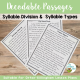 Decodable Passages for Syllable Division and Syllable Types - The ...