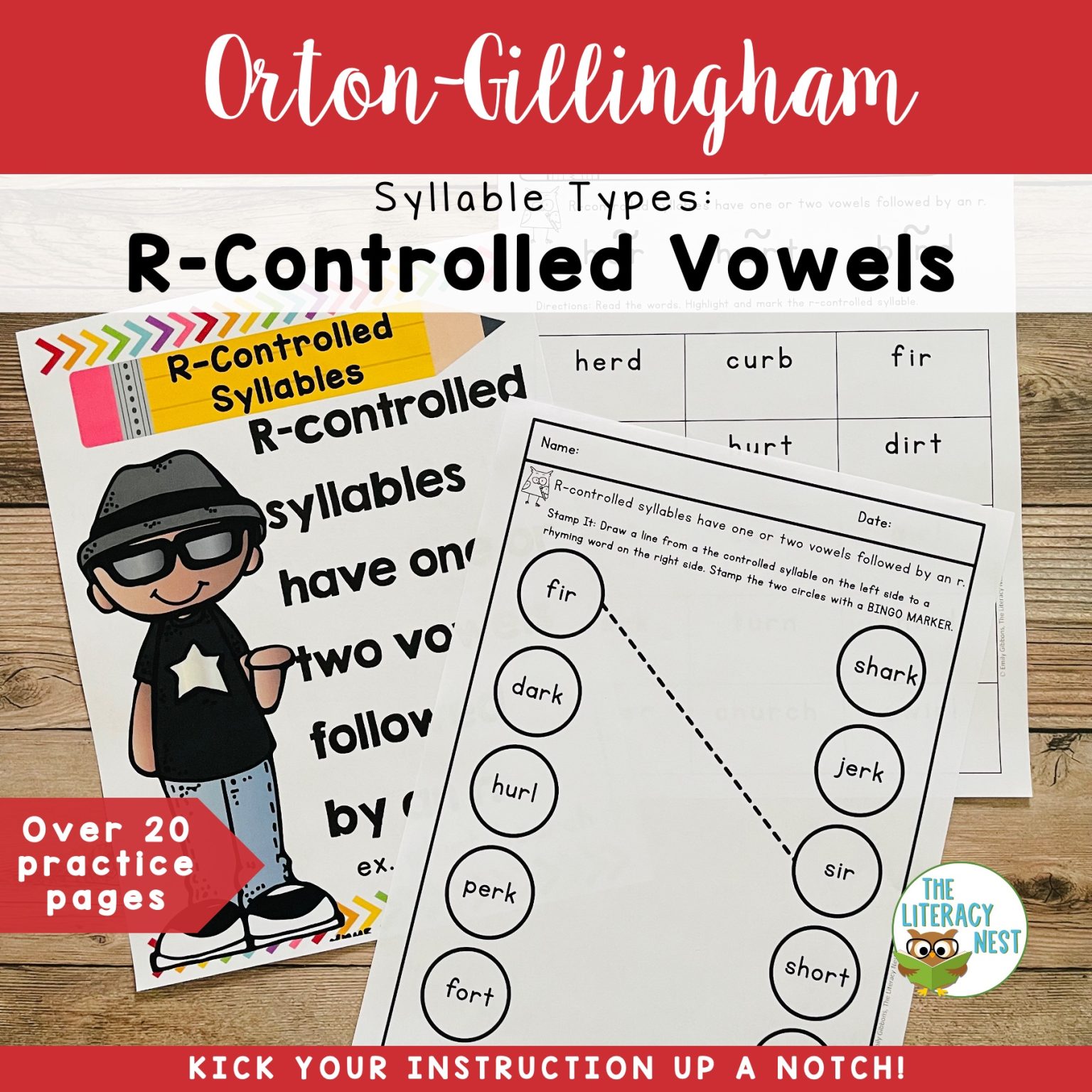 Syllable Types R-Controlled Vowels for Orton-Gillingham Lesson Plans - The Literacy Nest