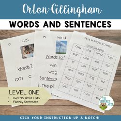 Decodable Word Lists & Sentences for Orton Gillingham Lessons Level 1 ...