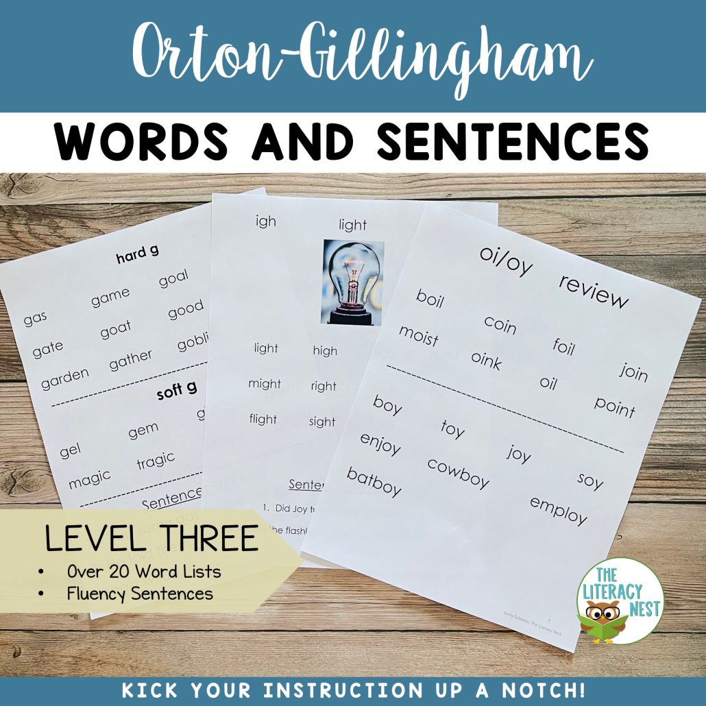 Decodable Word Lists & Sentences for ADVANCED Orton Gillingham Level 5 ...