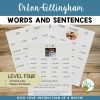 Decodable Word Lists & Sentences for Orton Gillingham Lessons Level 4 ...
