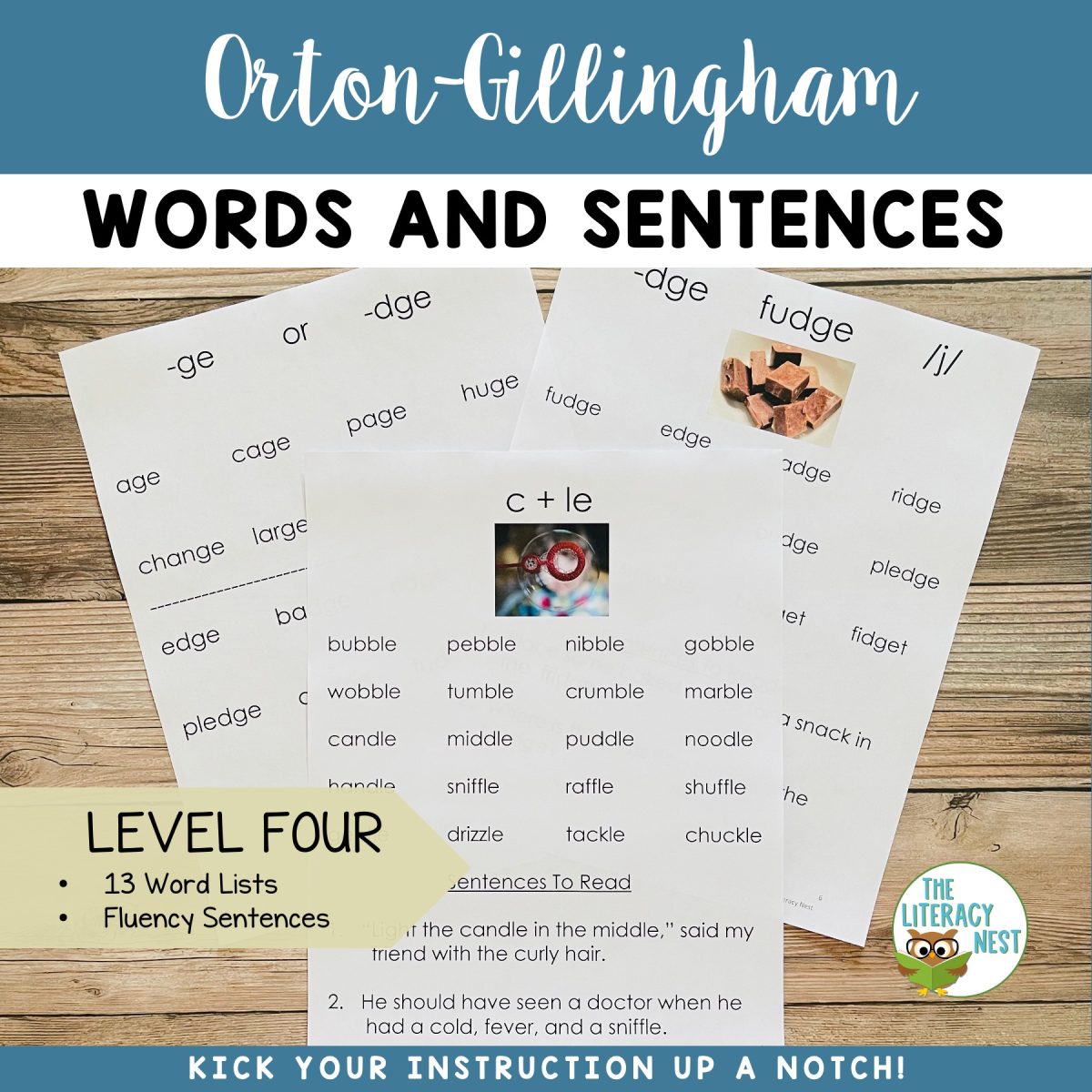 Decodable Word Lists & Sentences for Orton Gillingham Lessons Level 1 ...