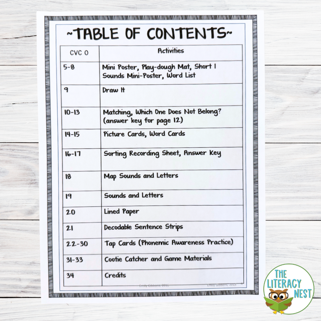CVC Short O Literacy Activities for Orton-Gillingham Lessons - The ...
