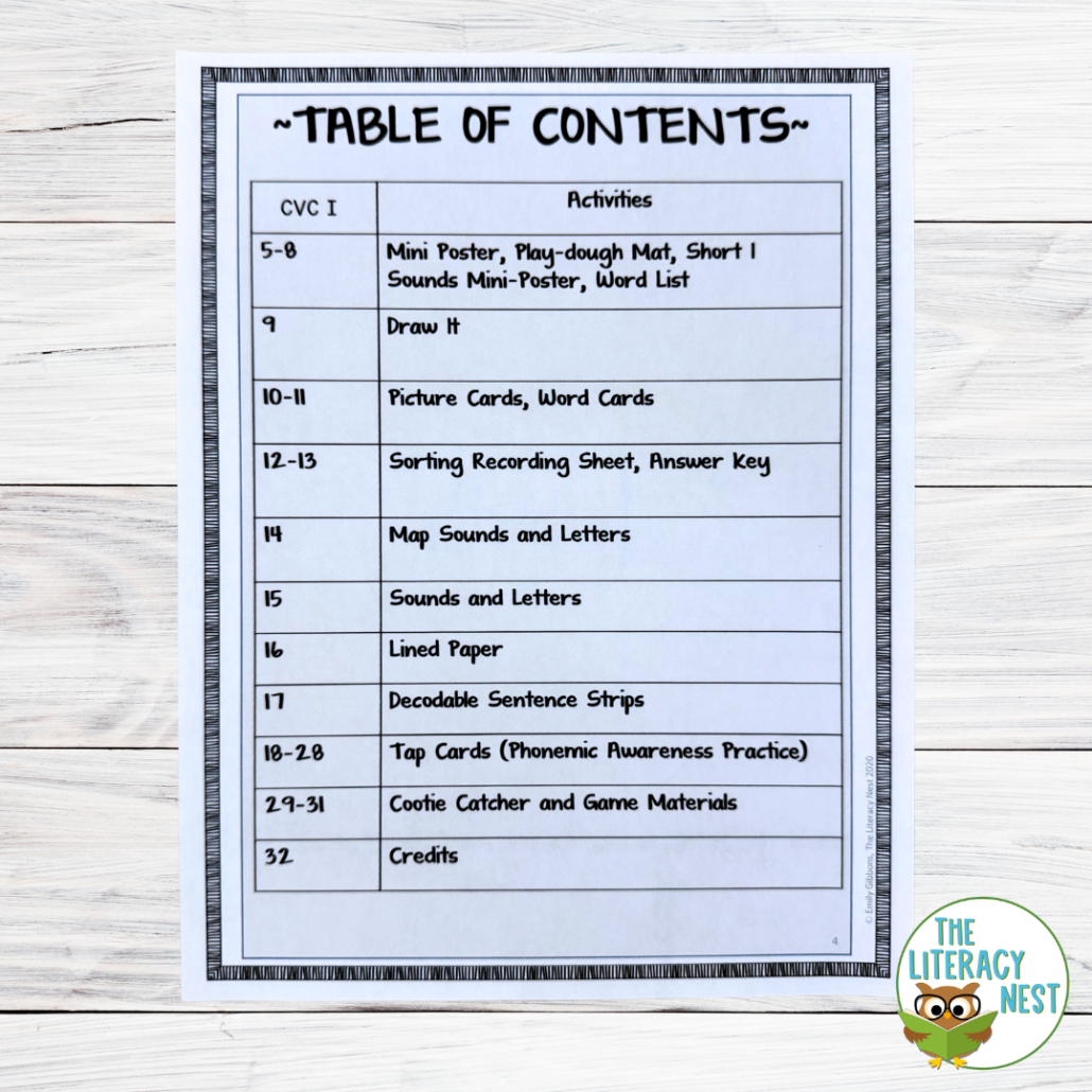 CVC Short I Phonics Activities for Orton-Gillingham Lessons - The ...