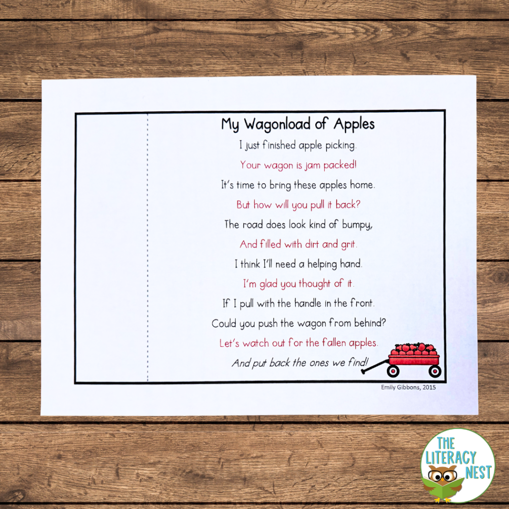 Apple Poems for Fluency Practice - The Literacy Nest