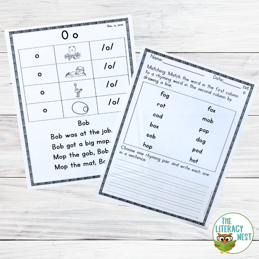 CVC Short O Literacy Activities for Orton-Gillingham Lessons - The ...