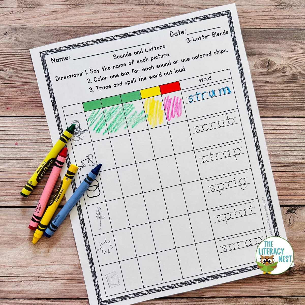 Three Letter Consonant Blends Phonics Activities for Orton Gillingham ...