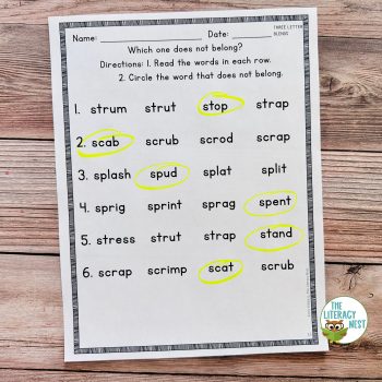 Three Letter Consonant Blends Phonics Activities for Orton Gillingham ...