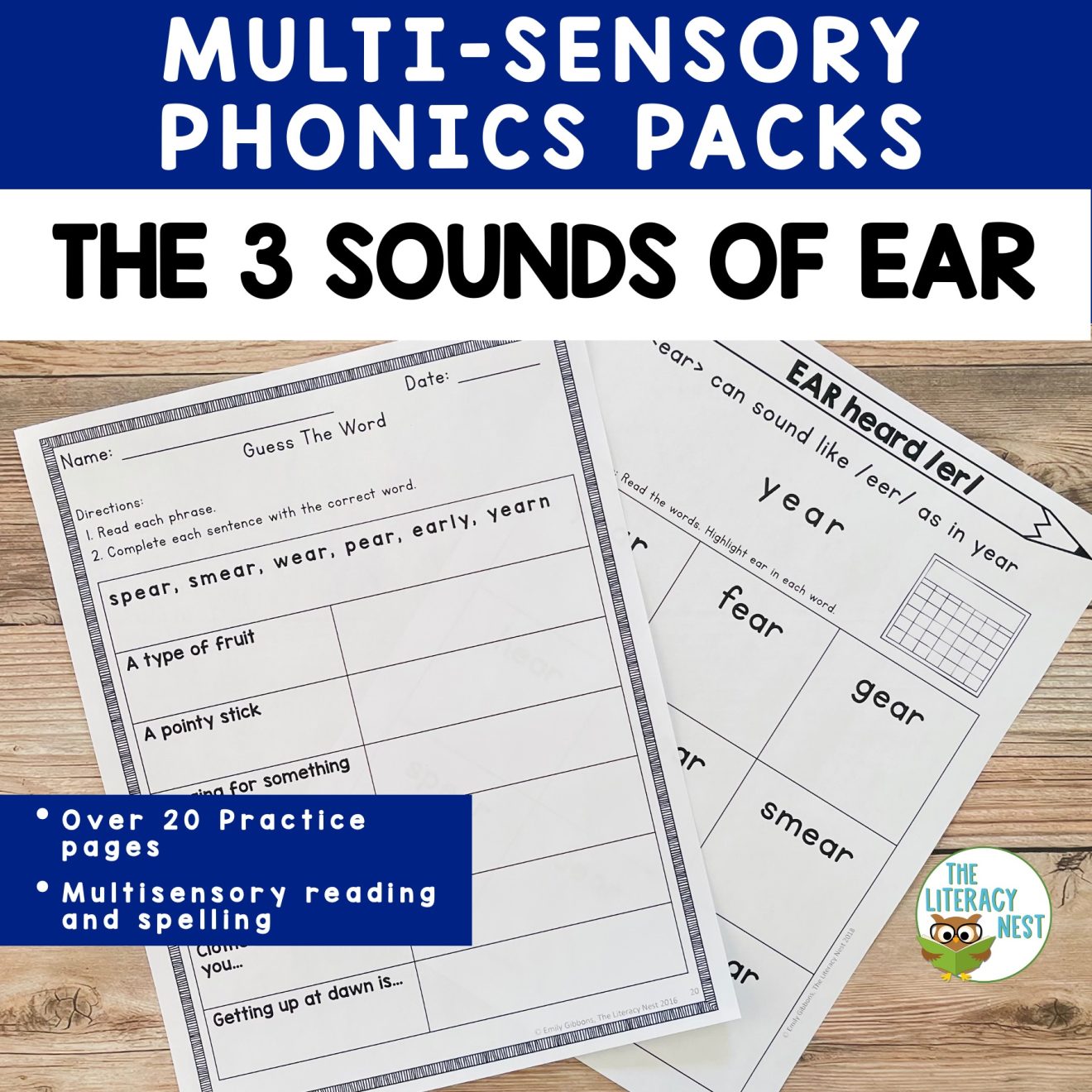 Sounds of EAR Phonics Activities for Orton-Gillingham Lessons - The ...