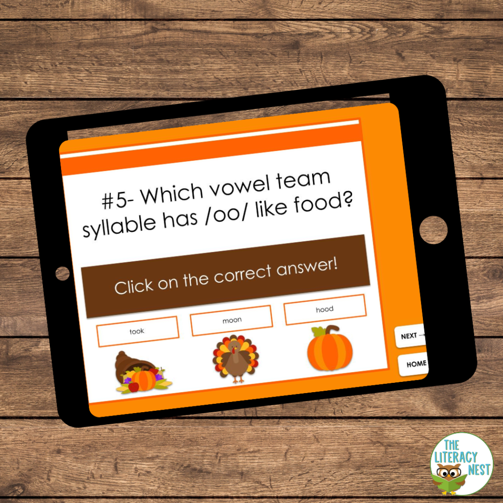 Thanksgiving Activities Syllable Activities for Virtual Learning - The ...
