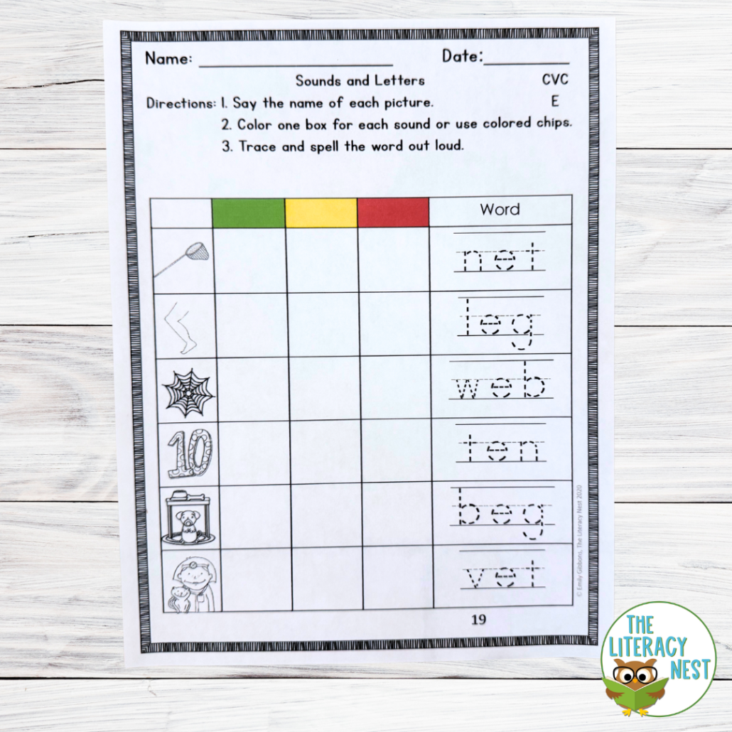 CVC Short E Phonics Activities for Orton-Gillingham Lessons - The ...