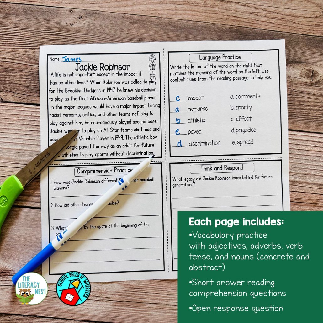 Reading Comprehension Passages for Black History Month - The Literacy Nest