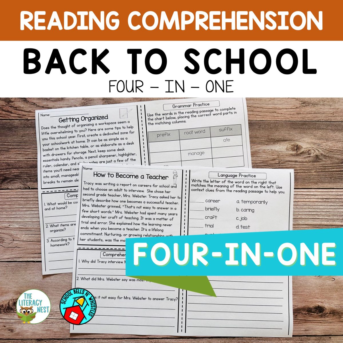 Reading Comprehension Back to School Passages - The Literacy Nest