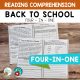 Reading Comprehension Back to School Passages - The Literacy Nest
