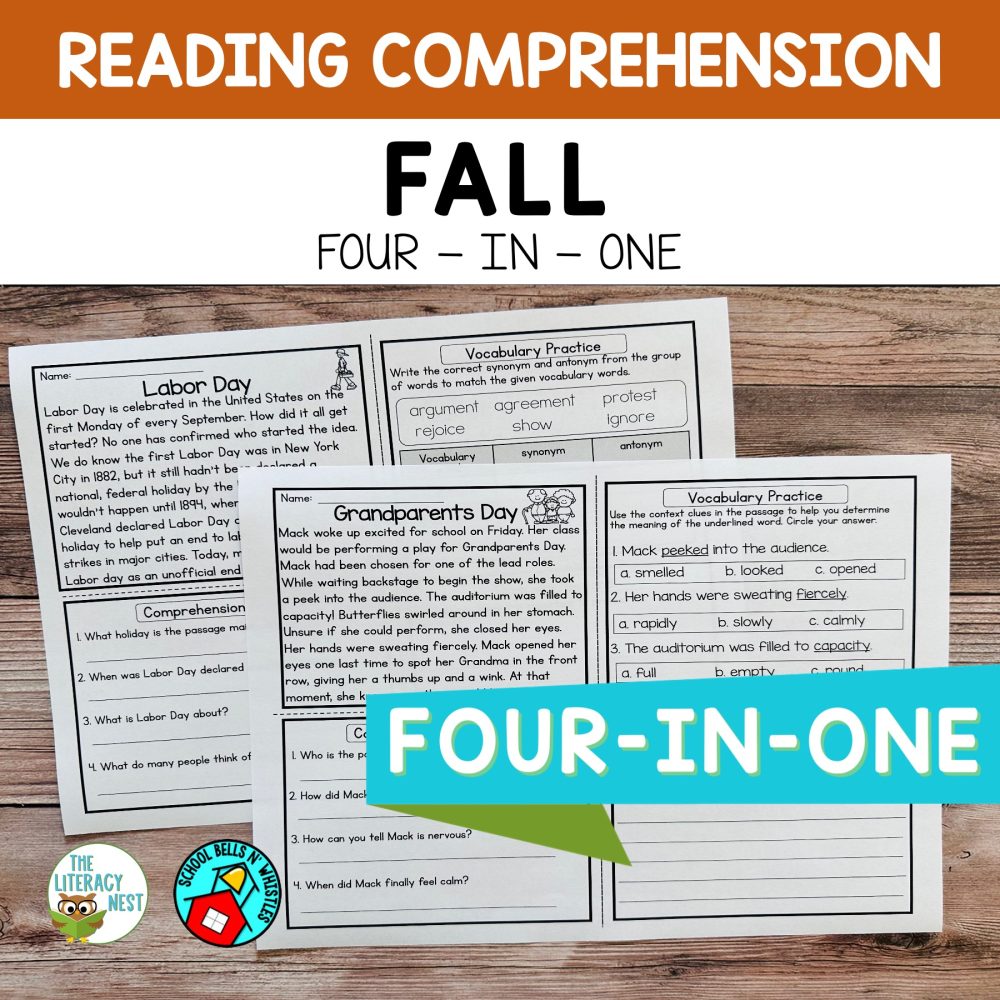 Reading Comprehension Fall Passages for Upper Elementary - The Literacy ...