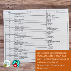 Reading Comprehension Fall Passages for Upper Elementary - The Literacy ...