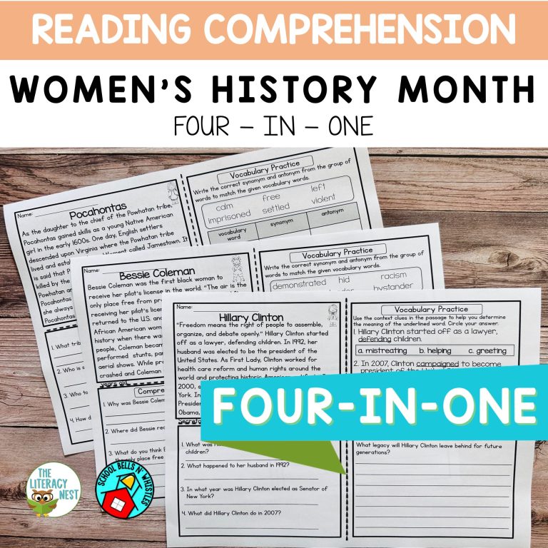 Reading Comprehension Passages for Women's History Month - The Literacy ...