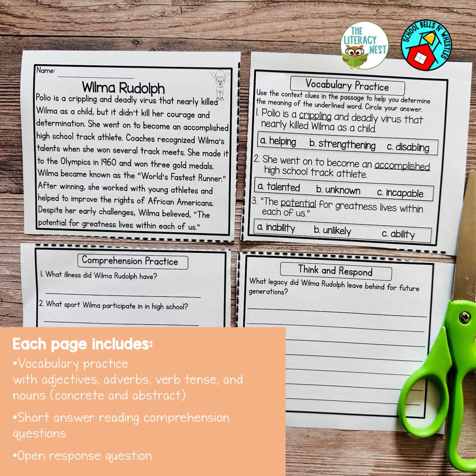 Reading Comprehension Passages for Women's History Month - The Literacy ...
