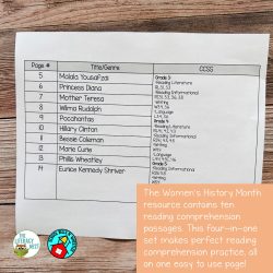 Reading Comprehension Passages for Women's History Month - The Literacy ...