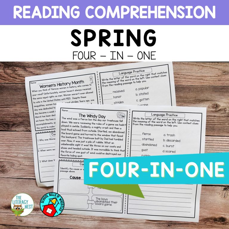 Reading Comprehension Spring Passages for Upper Elementary - The ...
