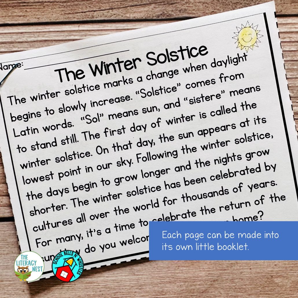 Reading Comprehension Winter Passages for Upper Elementary - The ...