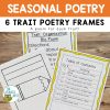 6 Traits Poetry Frame Printables - The Literacy Nest