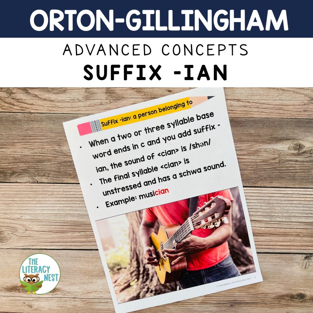 Suffix -IAN for Advanced Orton-Gillingham Activities - The Literacy Nest