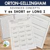 Advanced Orton-Gillingham Activities Y Sounds (short I and long I)