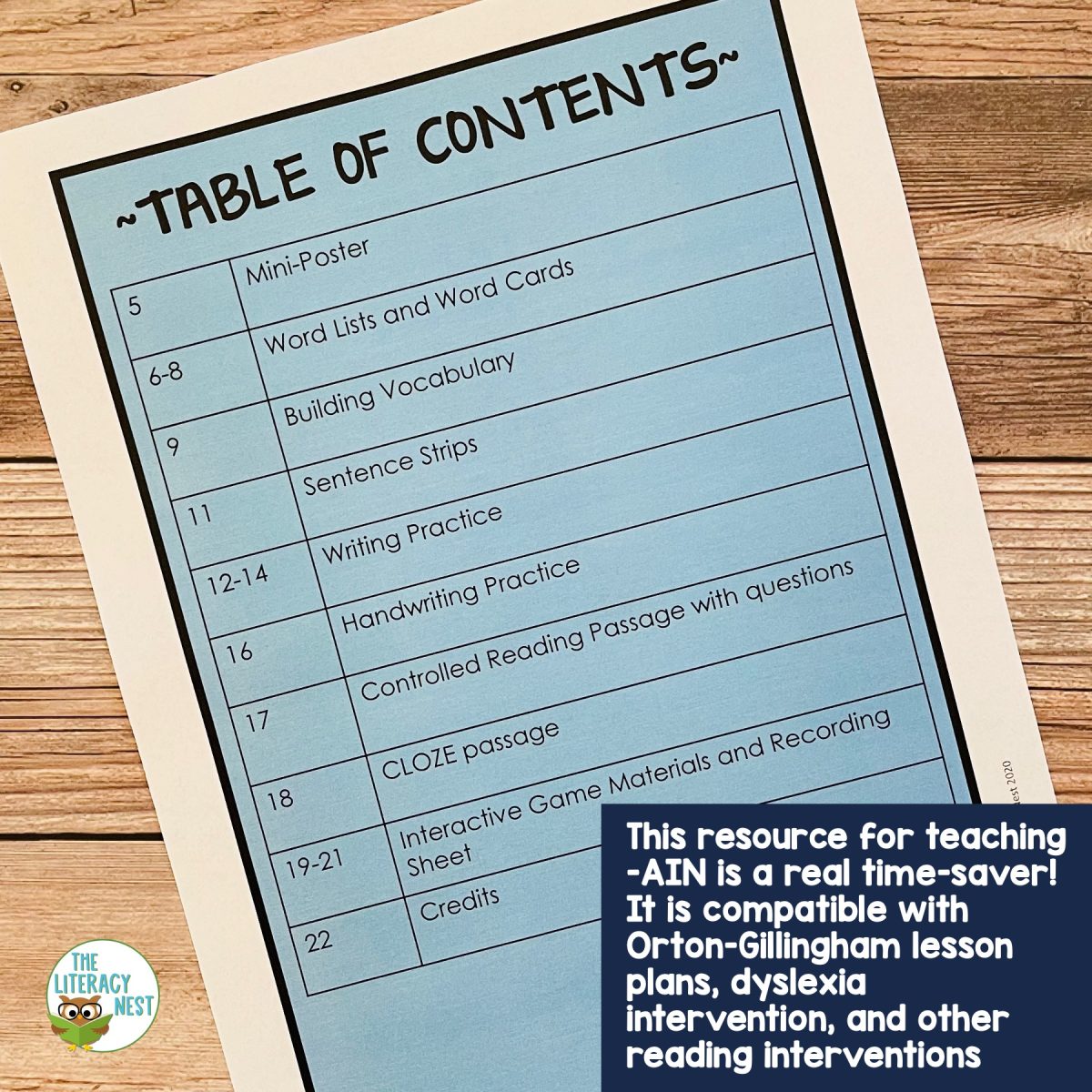 Advanced Orton-Gillingham Activities for -AIN - The Literacy Nest